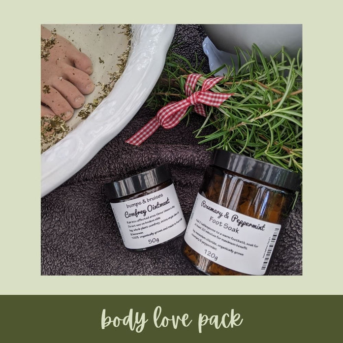 Body Love Gift Pack - Comfrey Ointment & Foot Soak – Mudbrick Herb Cottage